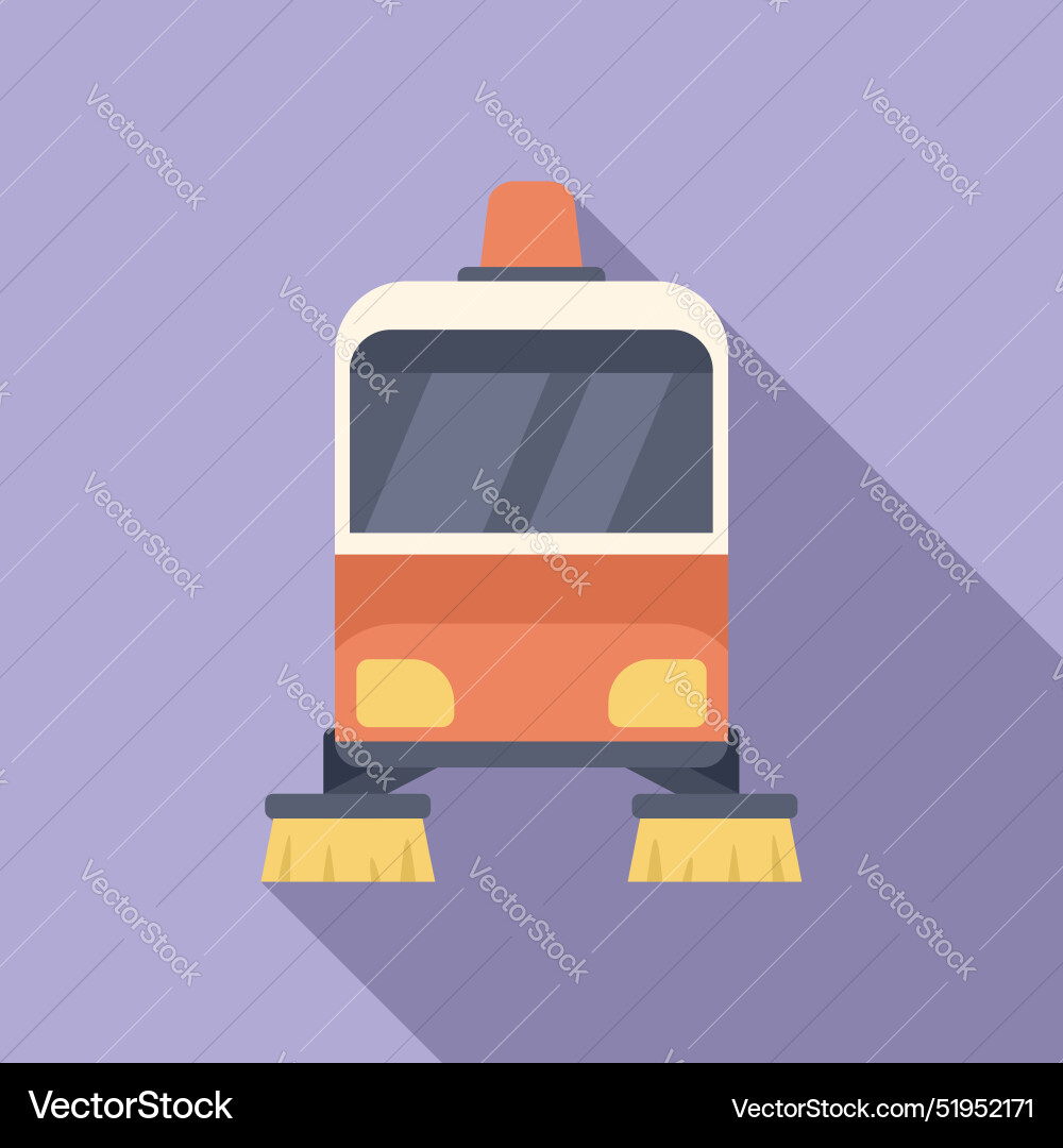Autonomous street sweeper cleaning road modern Vector Image