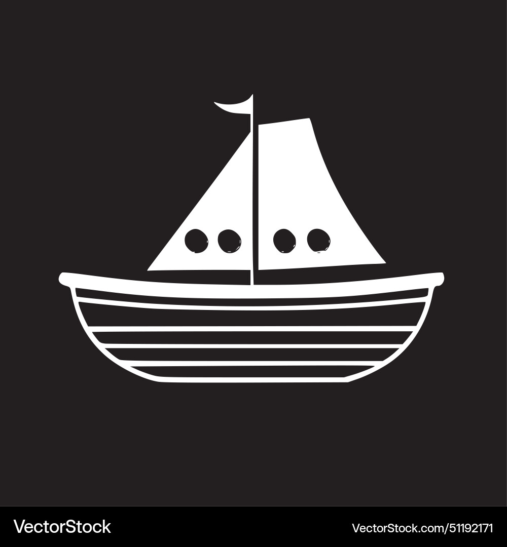 Boat - minimalist and flat logo Royalty Free Vector Image