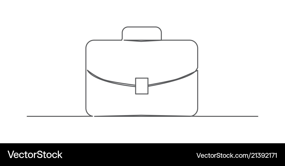 Briefcase one line drawing Royalty Free Vector Image