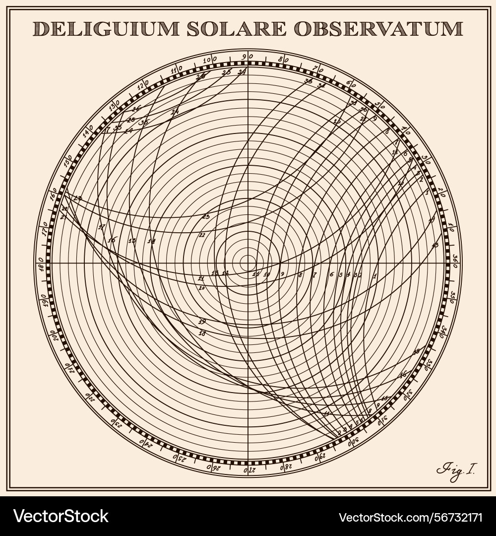 Celestial object observation map Royalty Free Vector Image