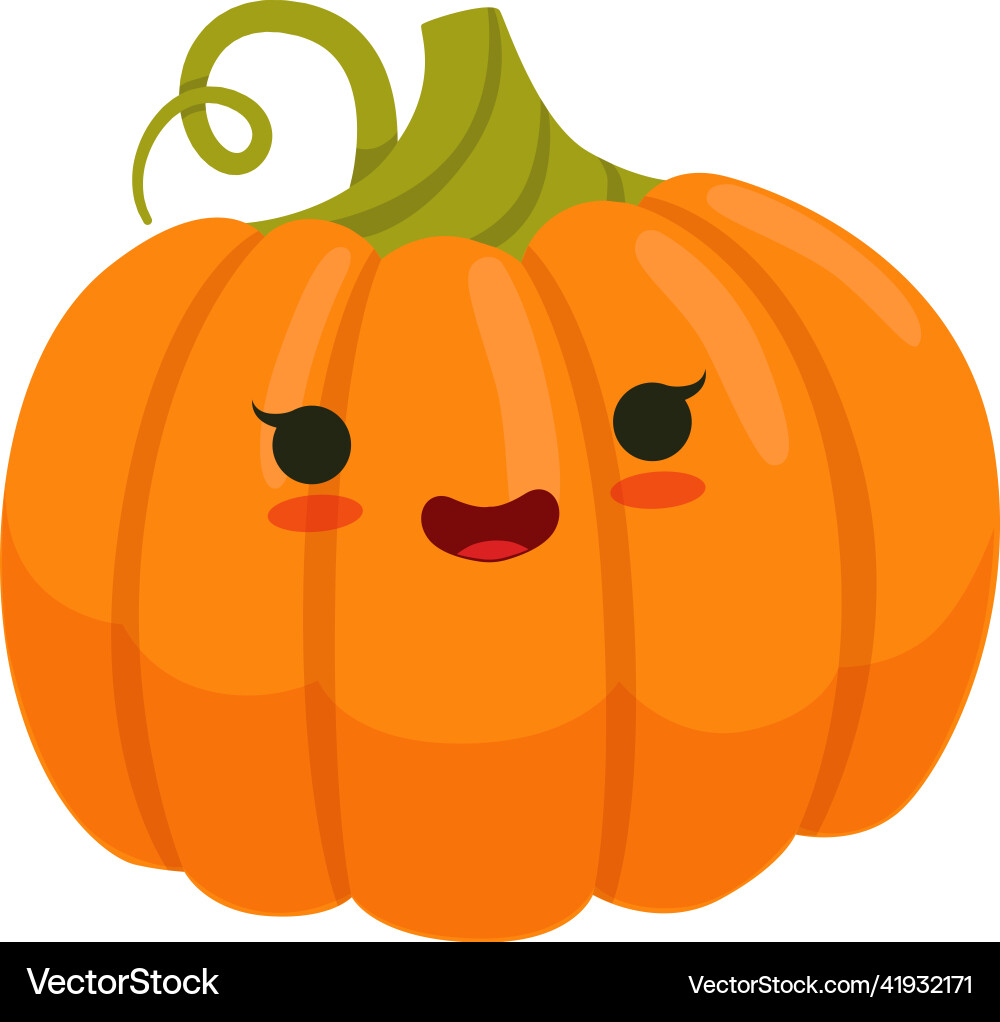 Cheerful Pumpkin Mascot - Autumn Harvest Vector Image