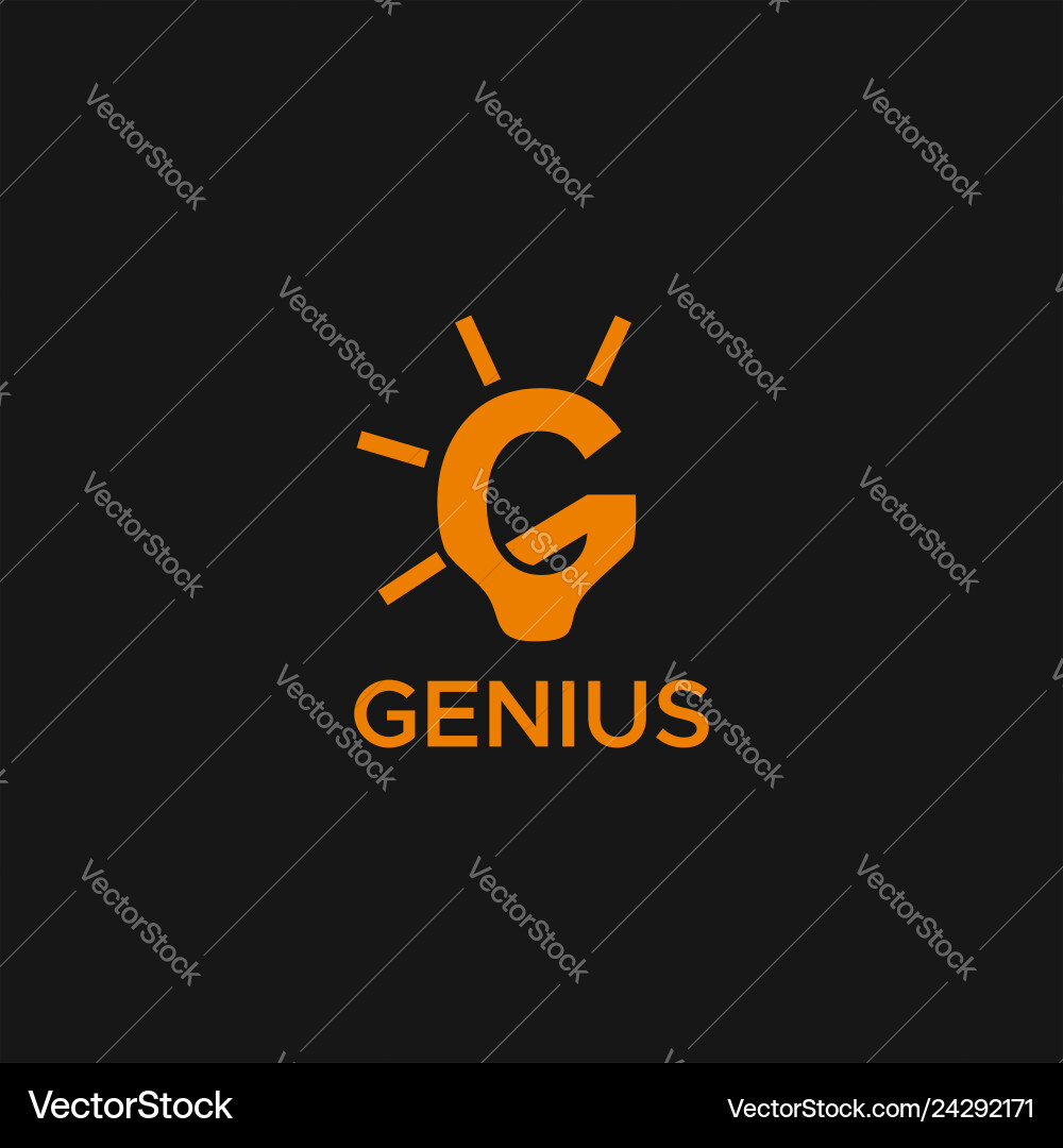 Genius lamp g logo Royalty Free Vector Image - VectorStock
