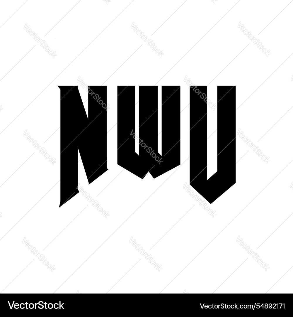 Nwu letter logo design for technology company Vector Image