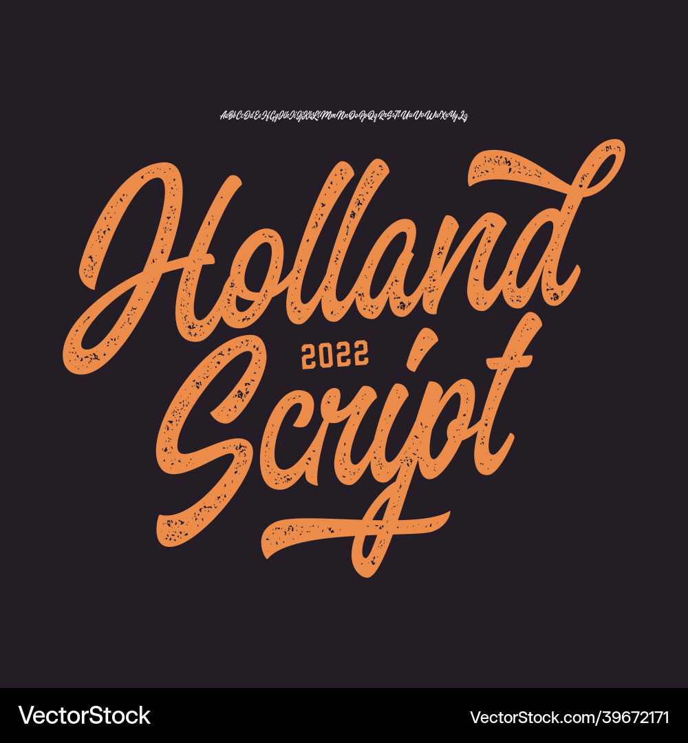 Original brush script font retro typeface Vector Image