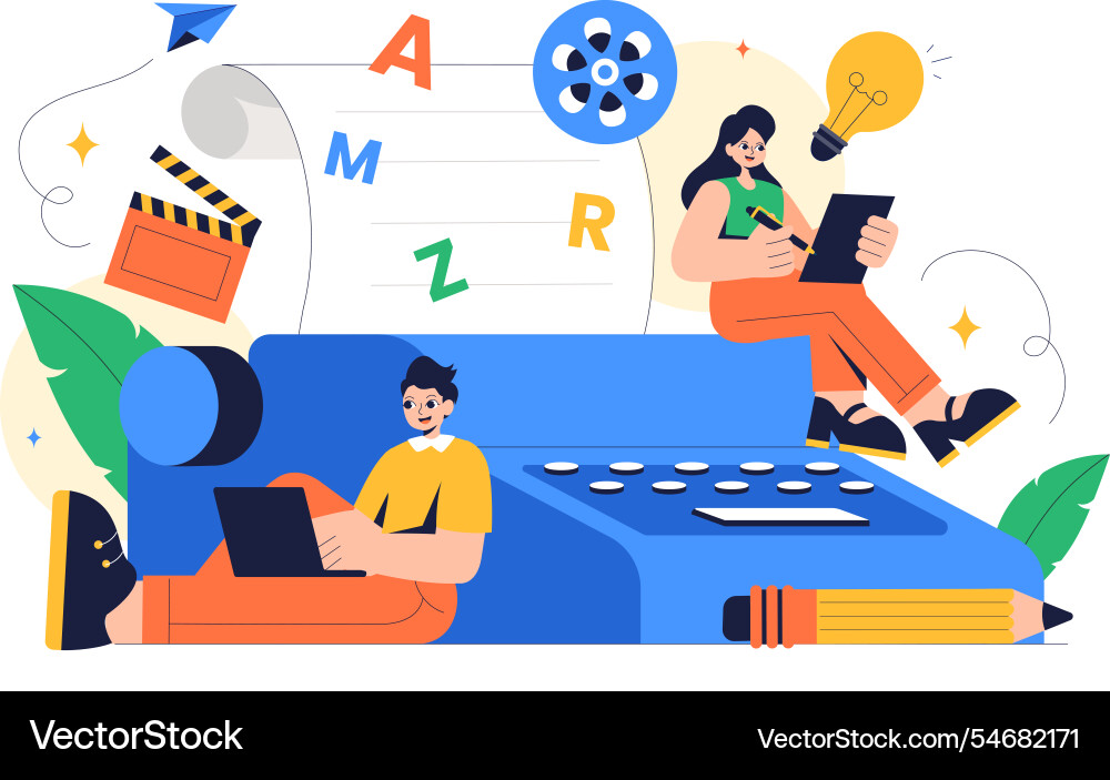 Screenwriter featuring a professional writer Vector Image