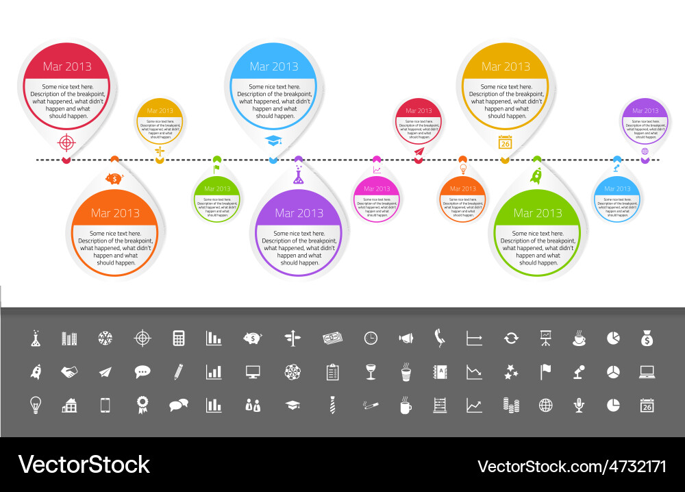 Sticker Timeline Collection Royalty Free Vector Image