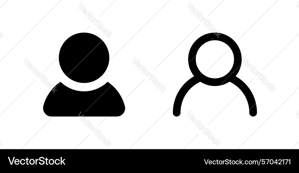 User profile account icon set a black glyph Vector Image