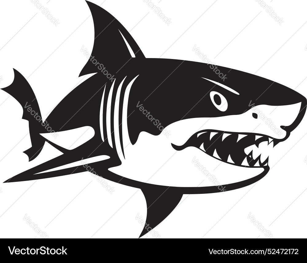 Abyssal dominance elegant black shark logo Vector Image