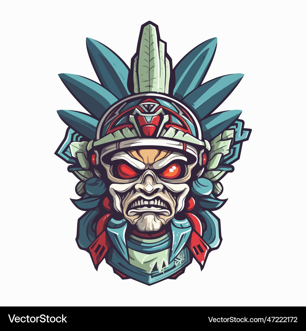 Aztec indian skull Royalty Free Vector Image - VectorStock