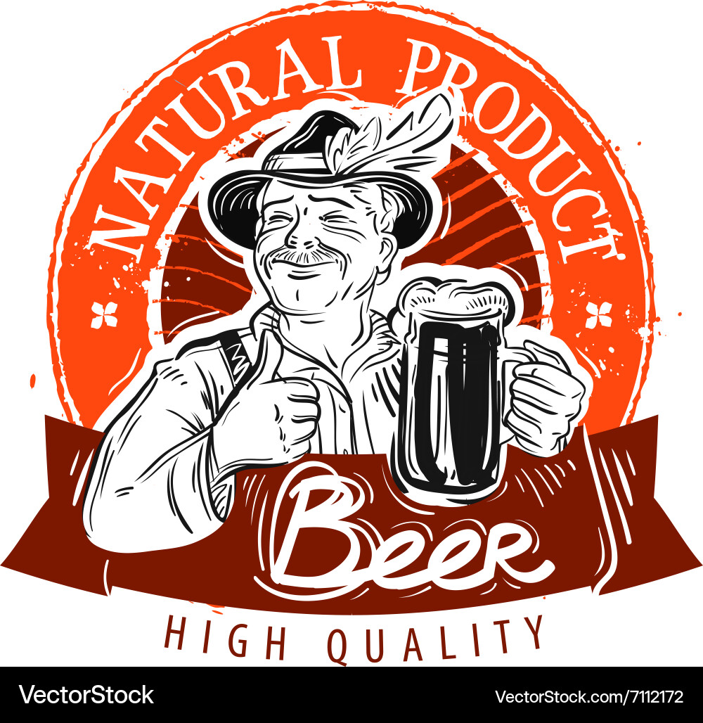 Beer ale logo design template pub Royalty Free Vector Image