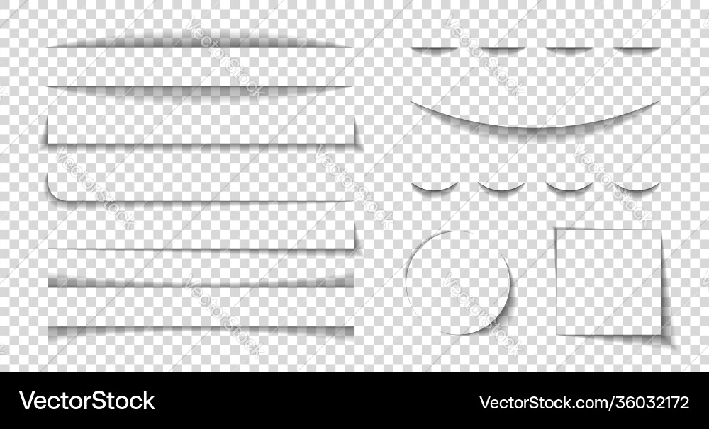Divider shadow lines paper Royalty Free Vector Image