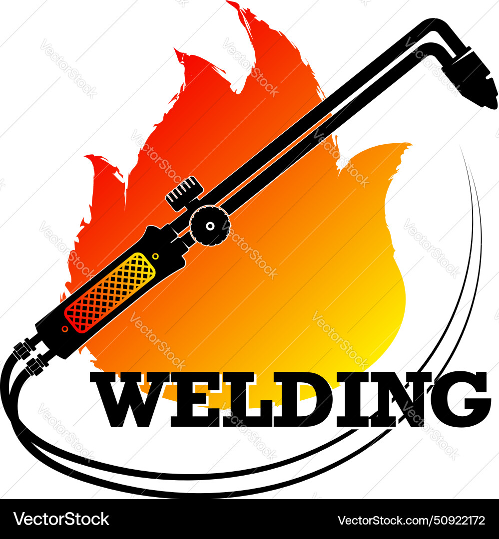 Flame and welding machine design for work Vector Image