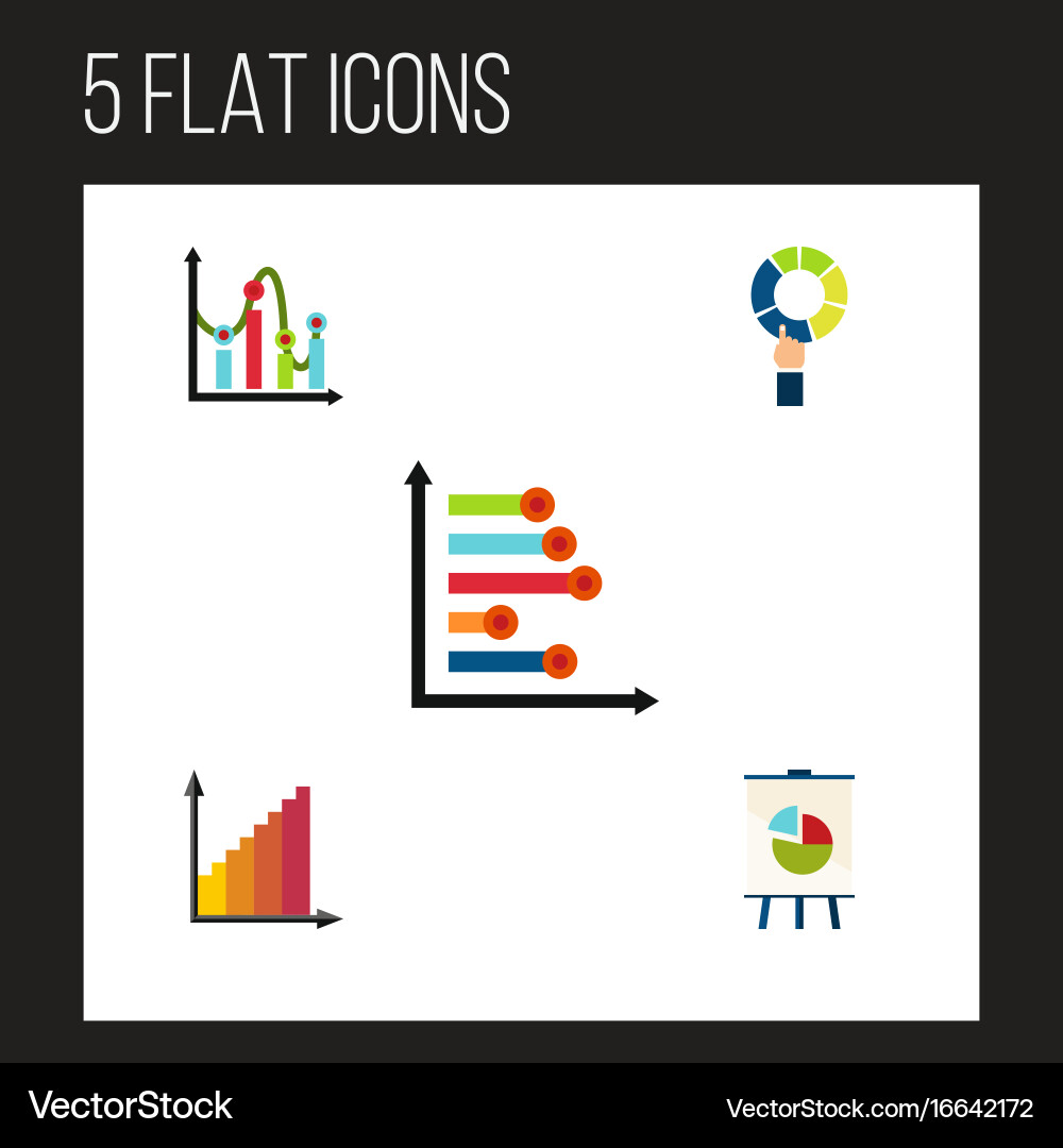 Flache Icon-Diagramm-Set von Diagramm-Luxus Infografik