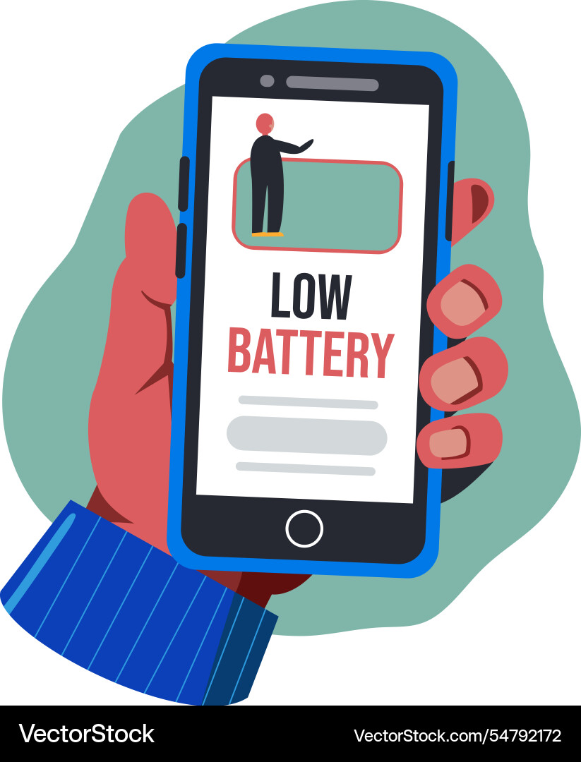 Low battery Royalty Free Vector Image - VectorStock