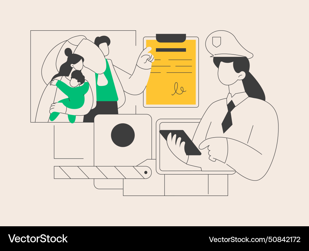 Migration policy abstract concept Royalty Free Vector Image