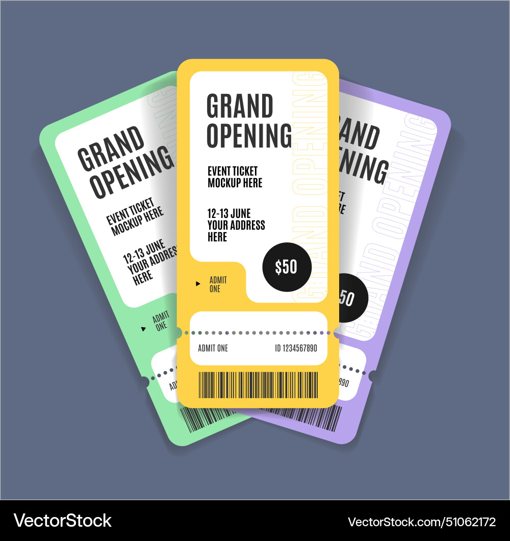 Realistic detailed 3d grand opening event three Vector Image