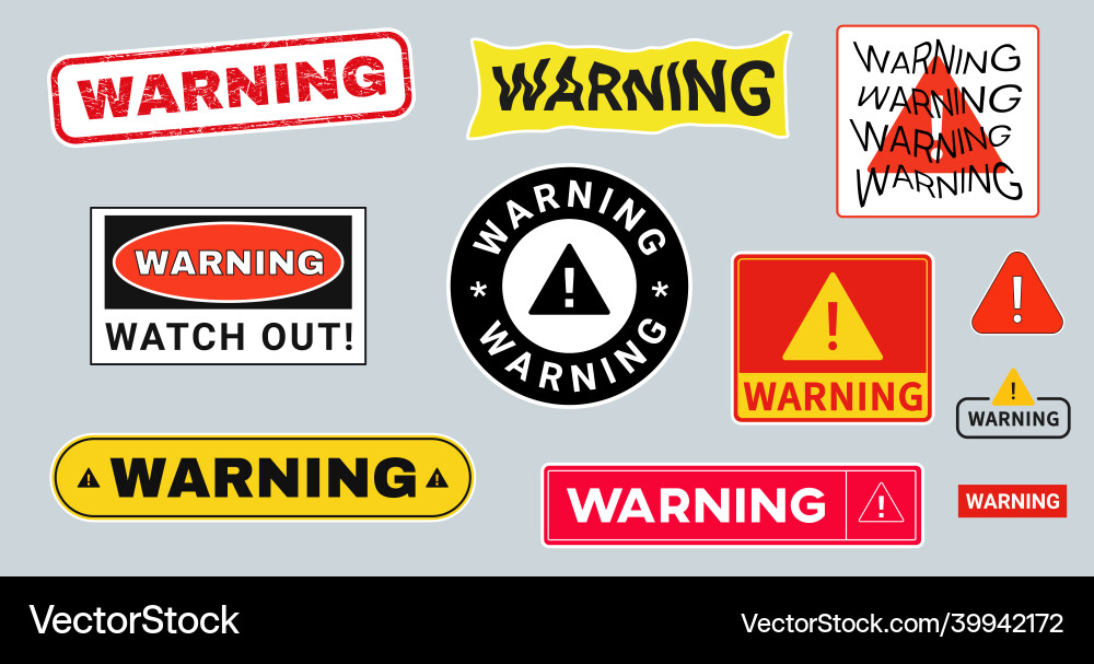Set of warning banners collection Royalty Free Vector Image