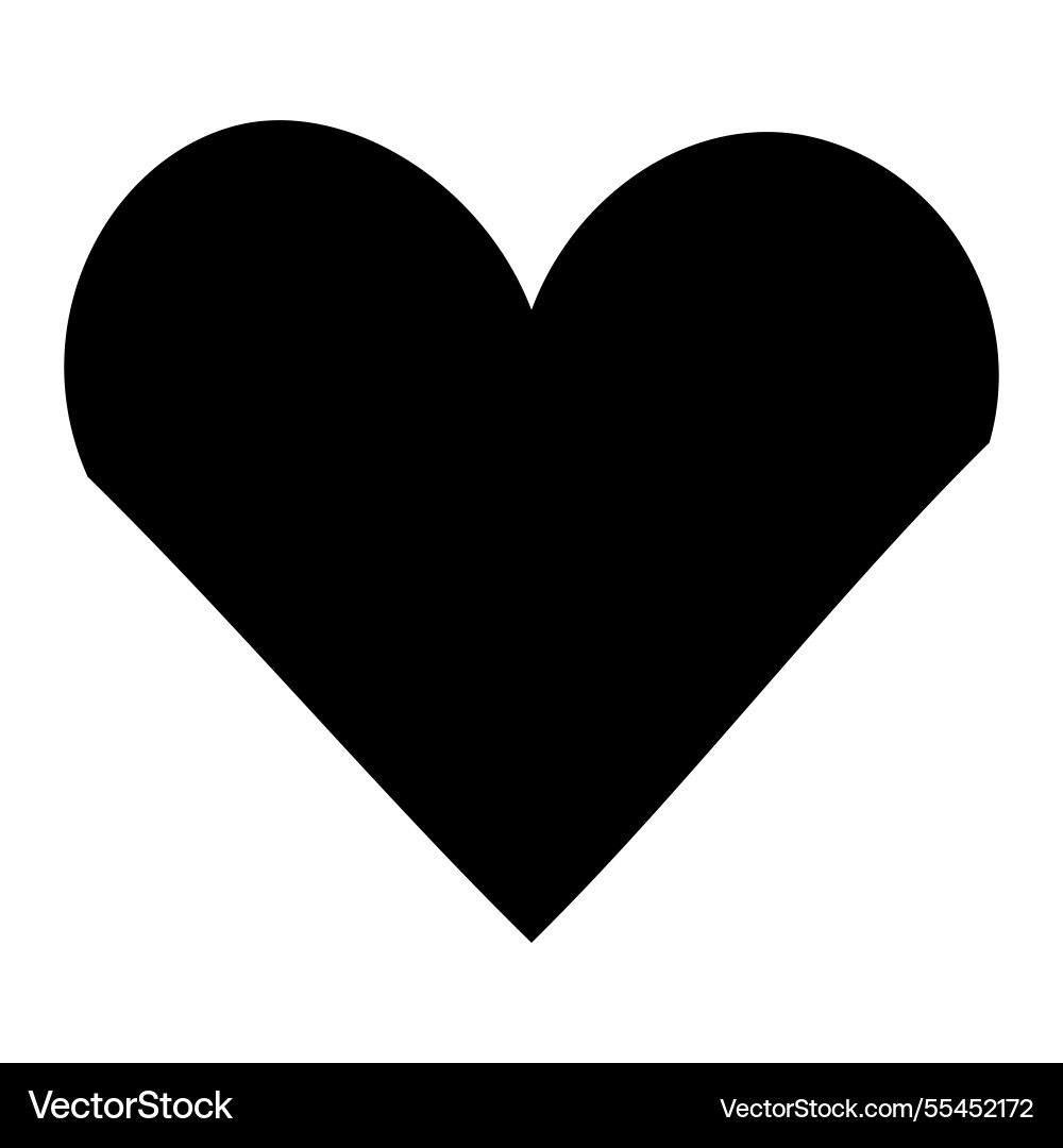Solid black heart icon perfect for graphic design Vector Image