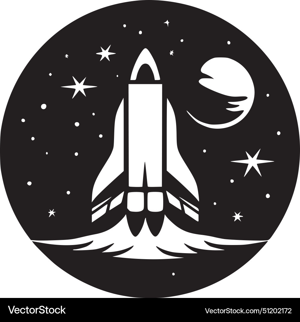 Space - minimalist and flat logo Royalty Free Vector Image