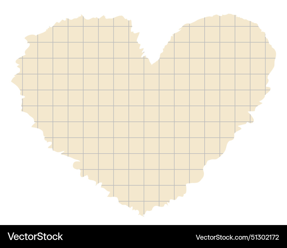 Torn paper edges checkered background heart shape Vector Image