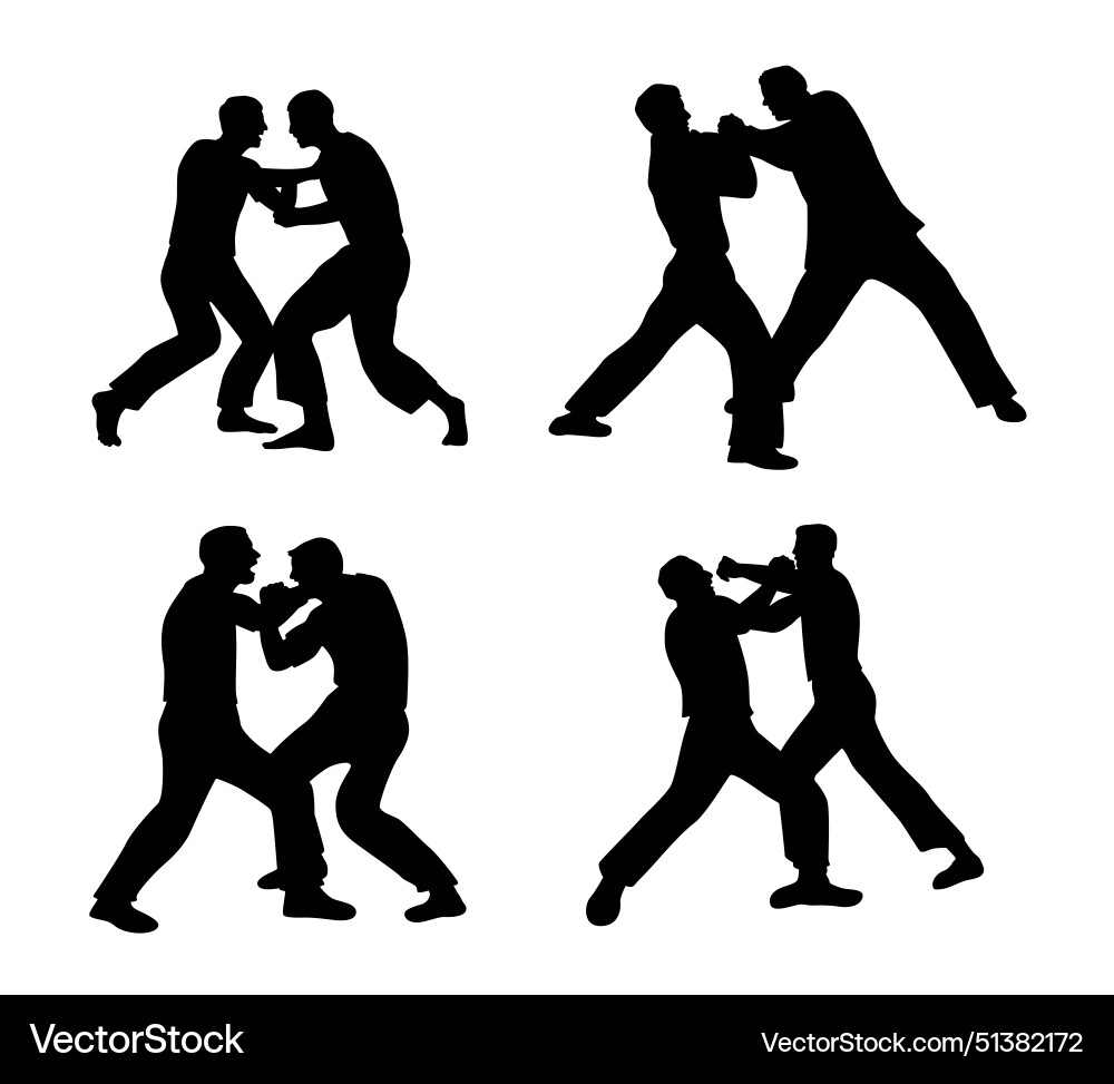 Two men fighting people conflict problem Vector Image