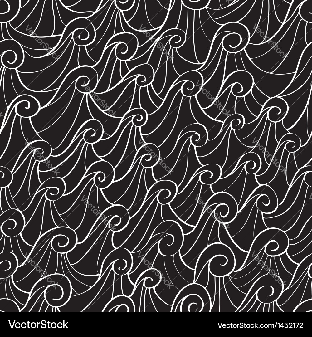 Waves pattern bw Royalty Free Vector Image - VectorStock