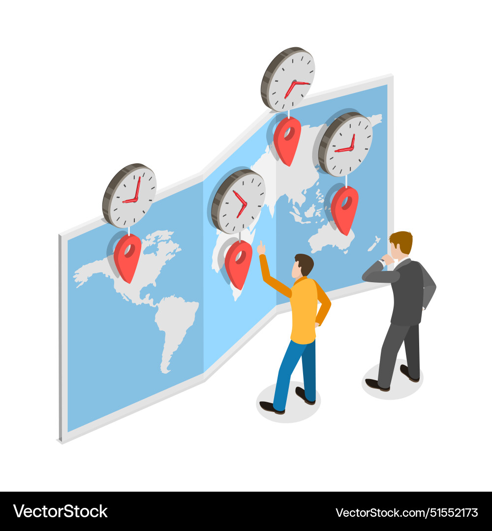 3d isometric flat of global logistics Royalty Free Vector