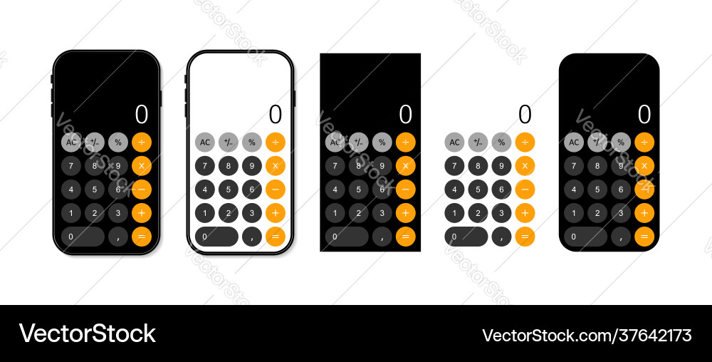 Calculator in mobile phone app for calculate Vector Image
