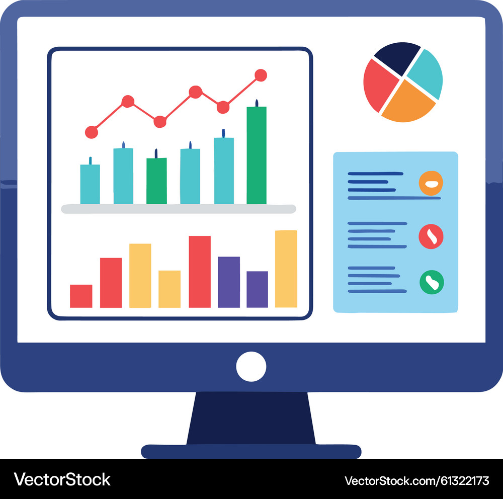 Data Analysis Dashboard Visualization – Royalty-Free Vector | VectorStock