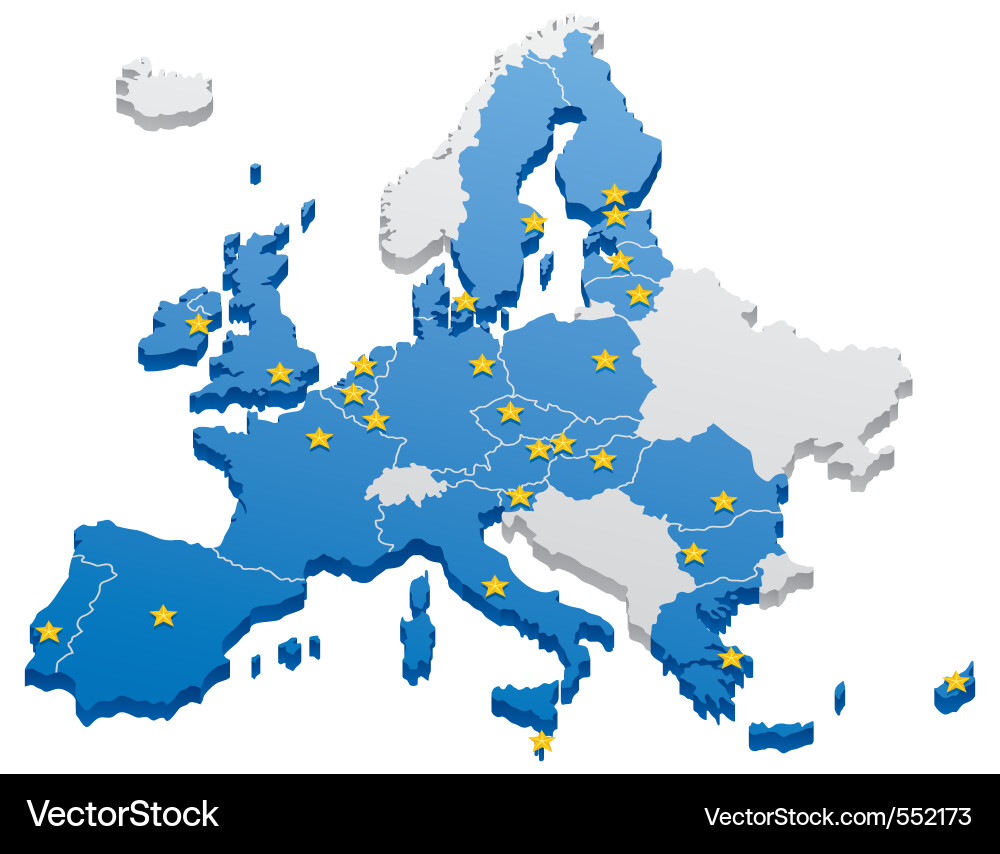 European union map Royalty Free Vector Image - VectorStock