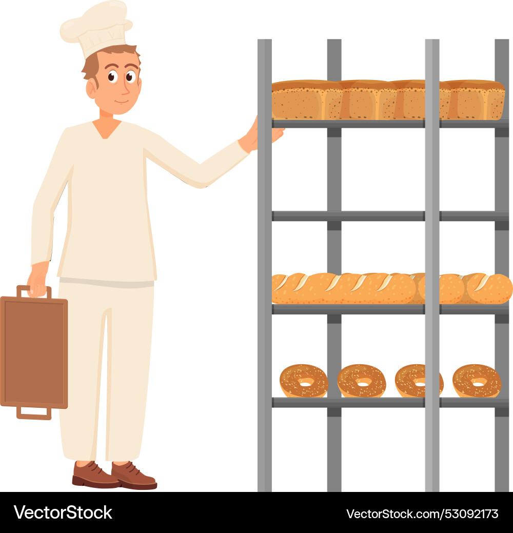 Fresh bakery from professional chef bread Vector Image