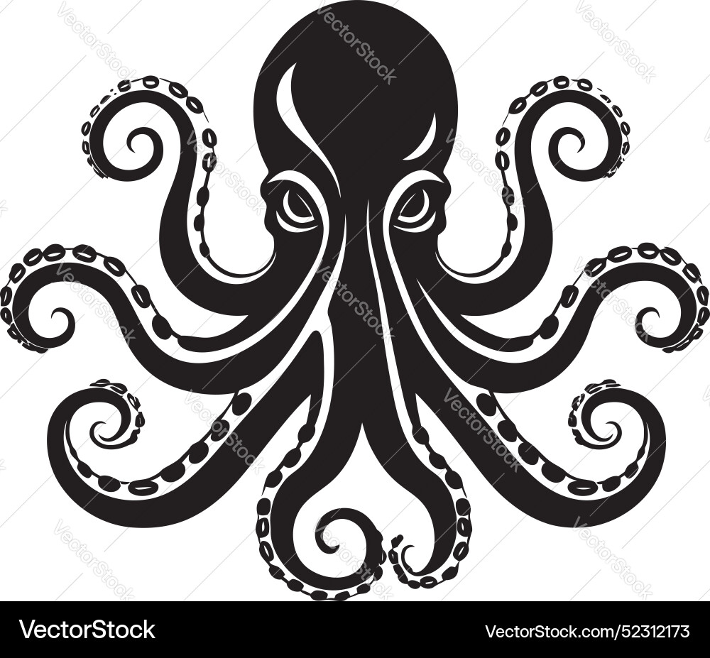 Inkwell vision logo tidal tempest black icon Vector Image