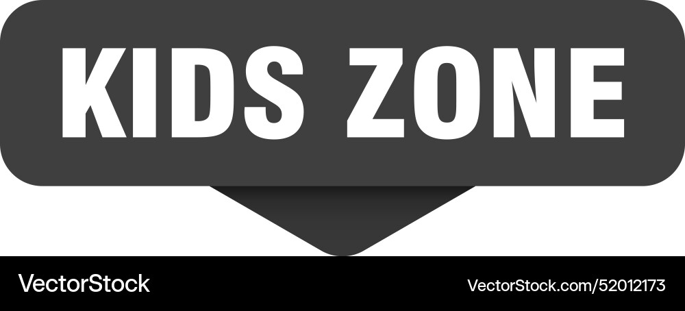 Kids zone sticker sign on transparent Royalty Free Vector