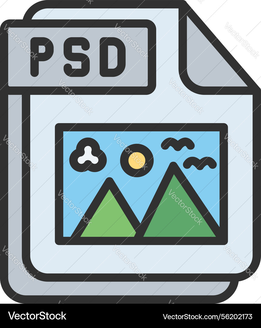Psd outline filled icon Royalty Free Vector Image