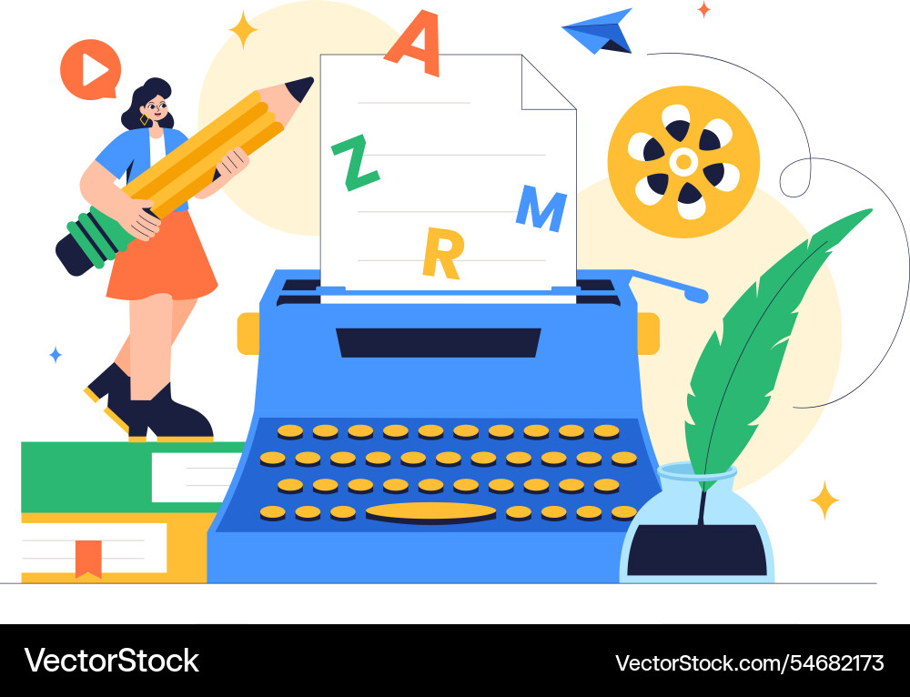 Screenwriter featuring a professional writer Vector Image
