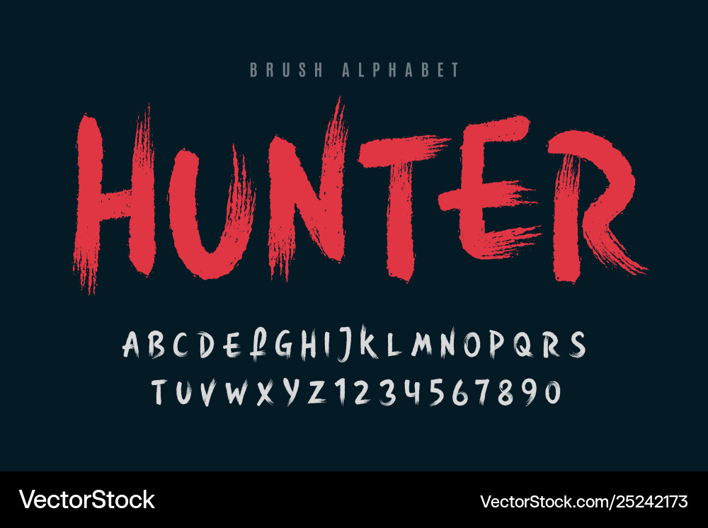 Stylish painted a brush uppercase Royalty Free Vector Image