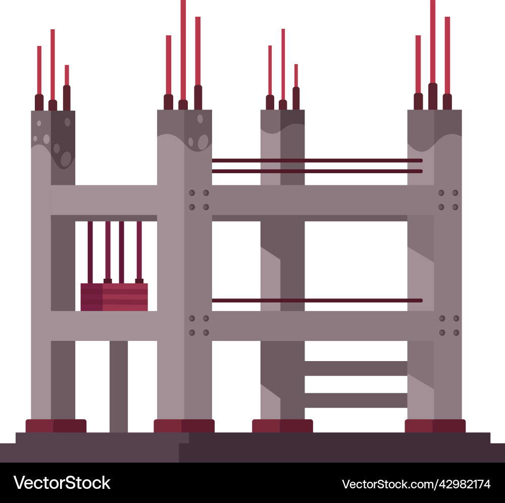 Construction building skeleton composition Vector Image