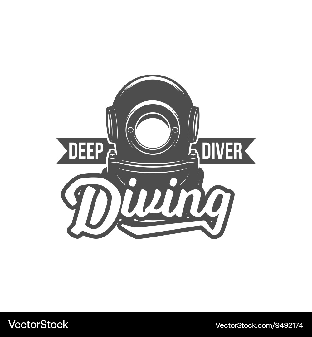 Diving Vintage Labels Logos und Designelemente Vektorbild