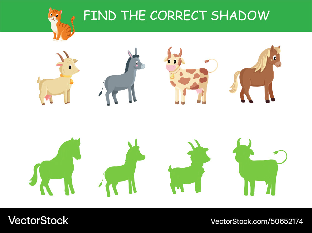 Educational children game focused on matching Vector Image