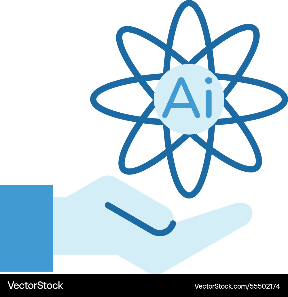 Generatives ai Atom-Symbol Lizenzfreies Vektorbild