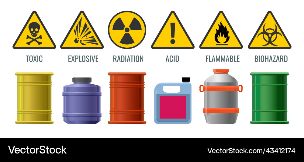 Hazardous Chemical Storage Signs Royalty Free Vector Image