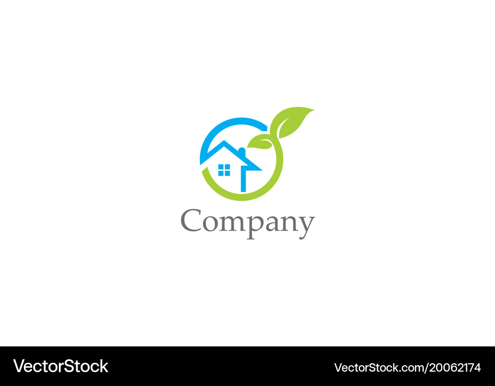 House ecology environment company logo Royalty Free Vector