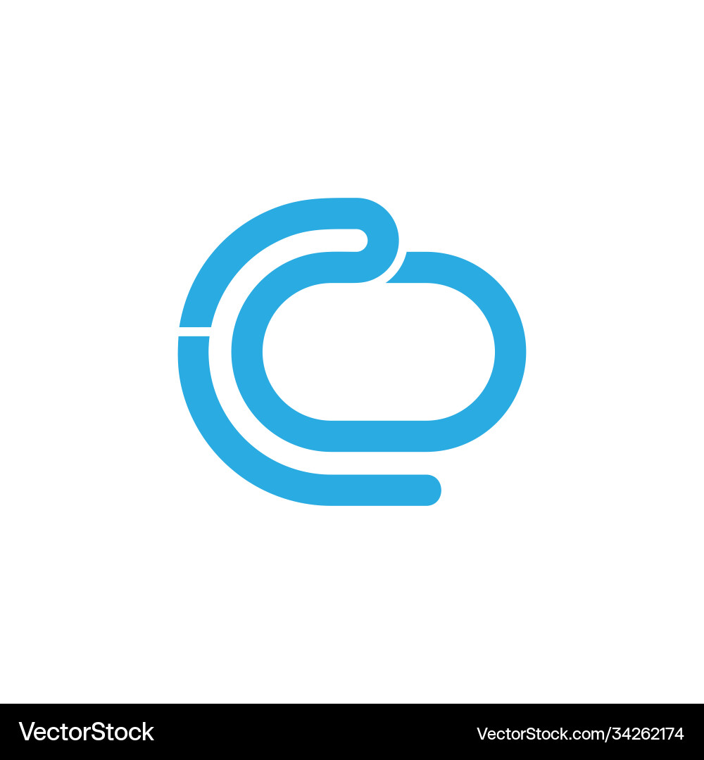 Letter co line geometric logo Royalty Free Vector Image