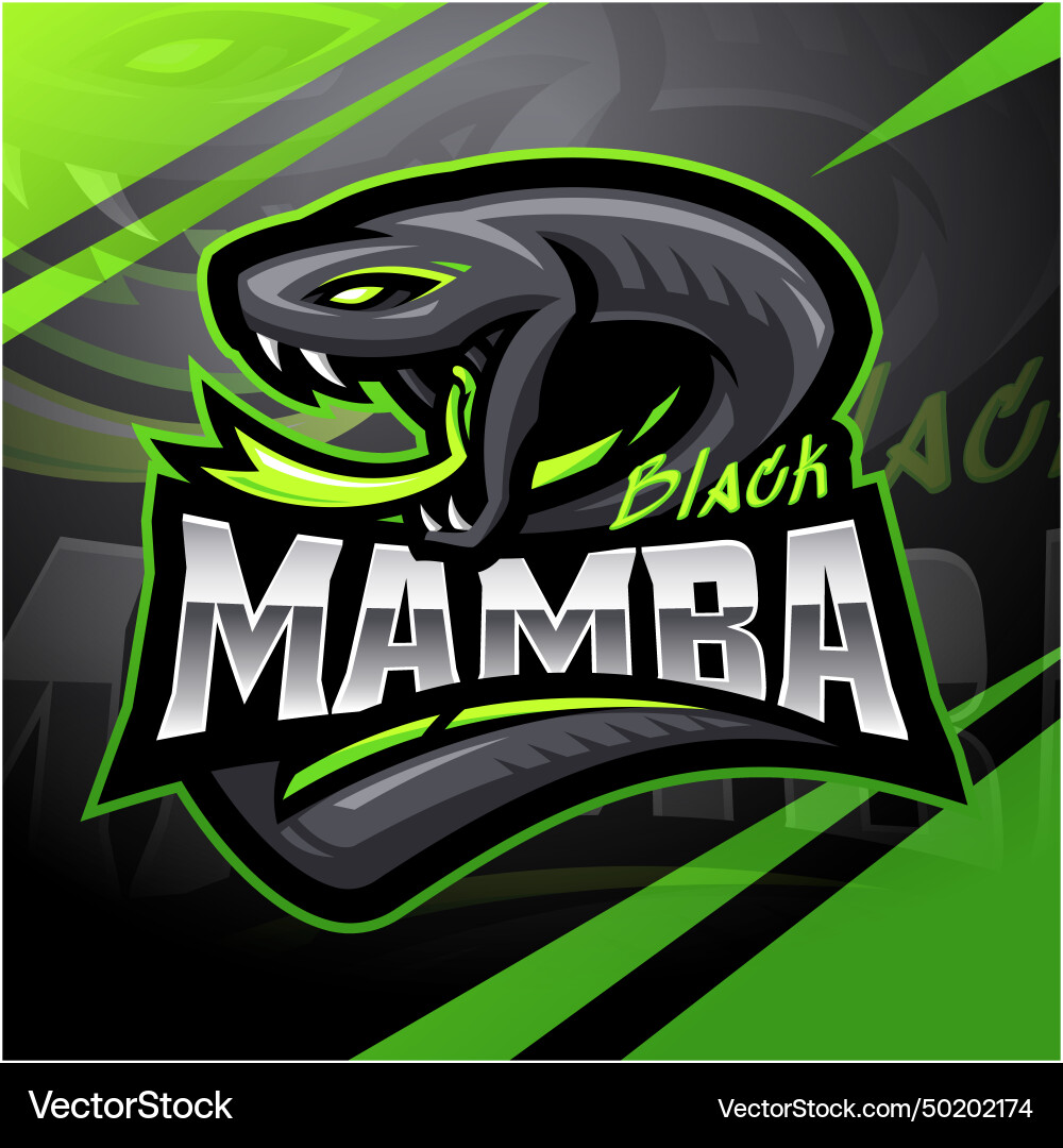 Mamba esport mascot logo design Royalty Free Vector Image