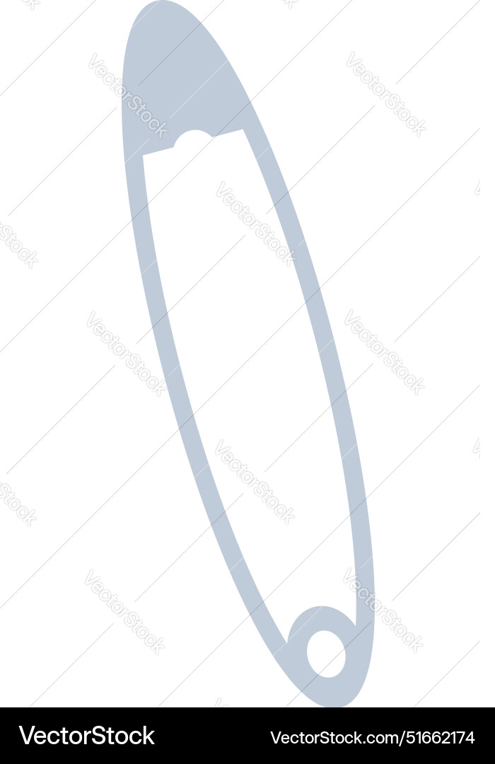 Minimalist safety pin on white Royalty Free Vector Image