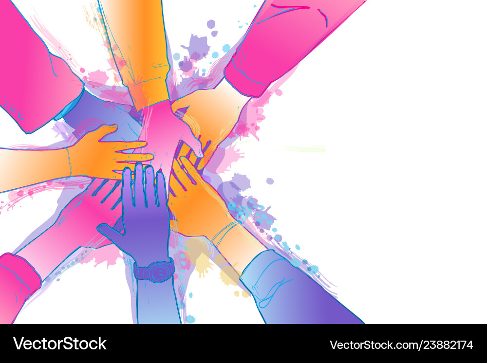Set hands isolated line Royalty Free Vector Image