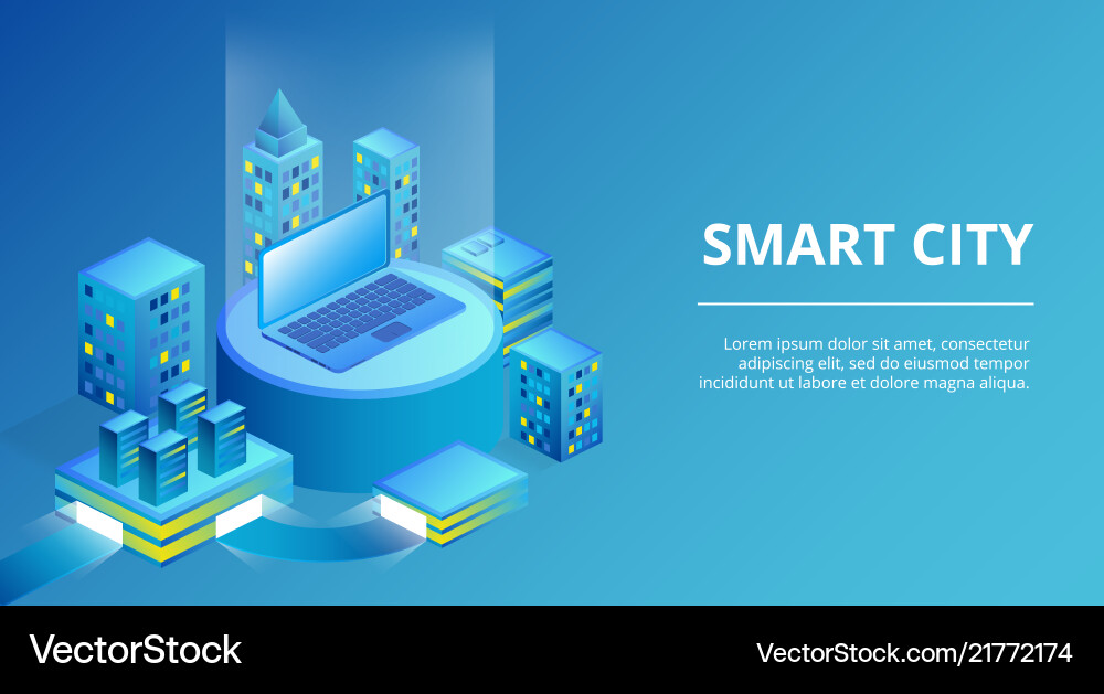 Smart city infrastructure Royalty Free Vector Image
