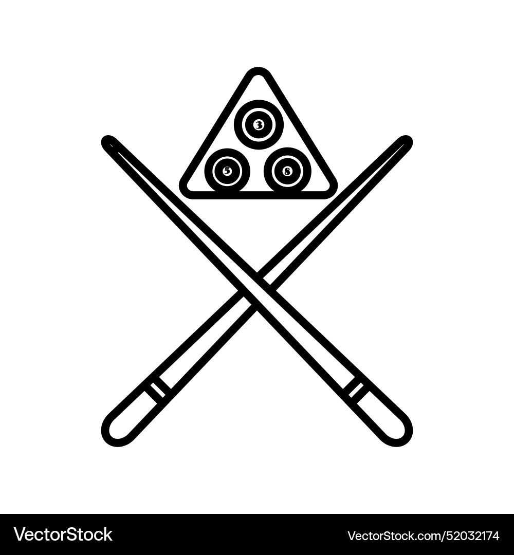 Snooker icon linear logo mark in black and white Vector Image