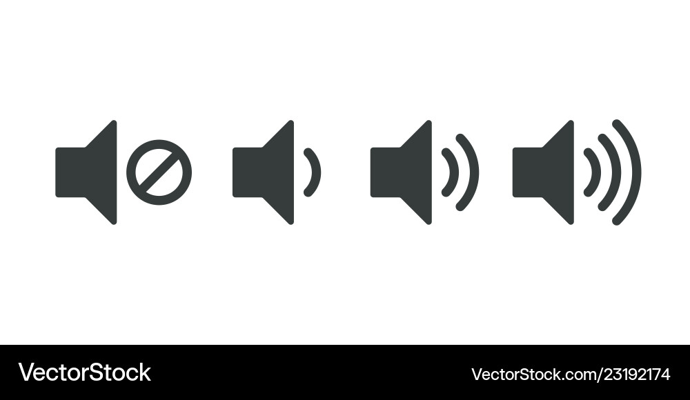 Sound volume icons isolated up down Royalty Free Vector