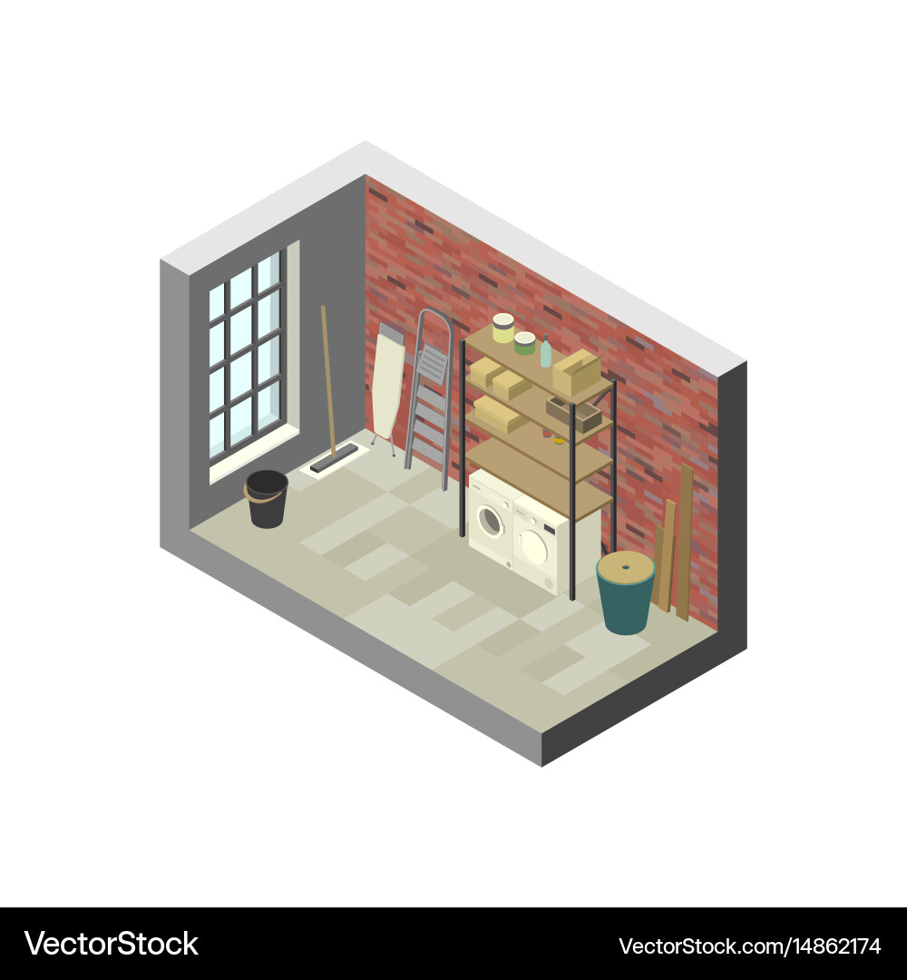 Storeroom in isometric view Royalty Free Vector Image